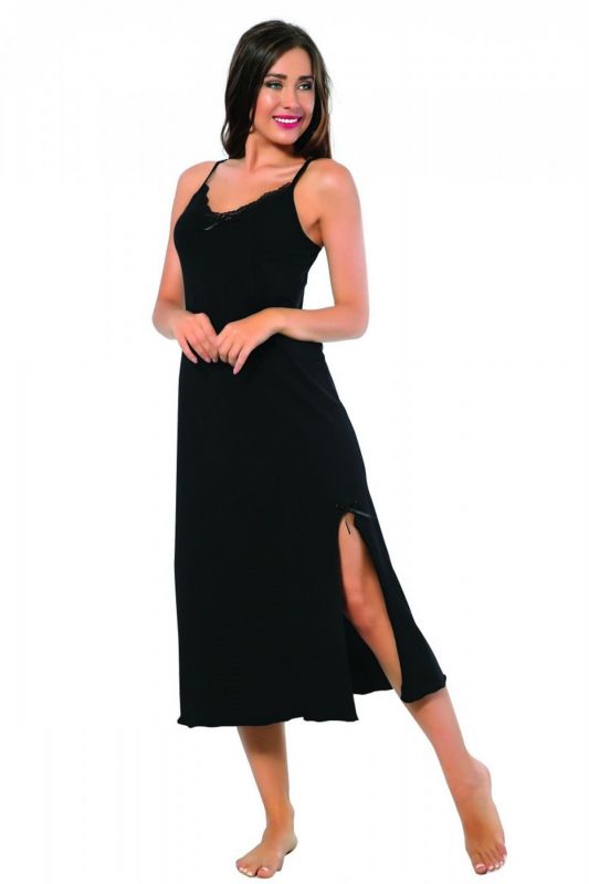 Moda Çizgi Bayan İp Askılı Uzun Gecelik 901 - modacizgi.com