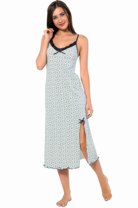 Moda Çizgi Bayan İp Askılı Uzun Gecelik 908 - modacizgi.com