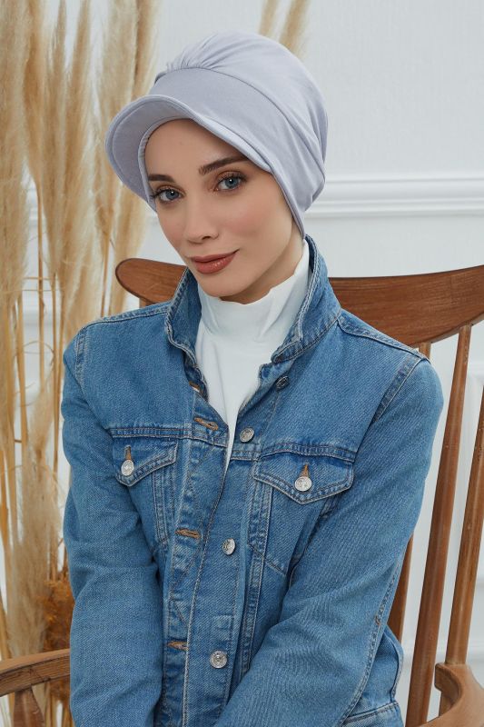 Şapkalı Penye Bone,B-30 Gri 2 - modacizgi.com